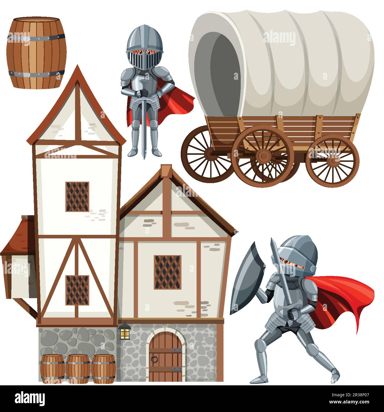 Set of medieval object illustration Stock Vector Image & Art - Alamy