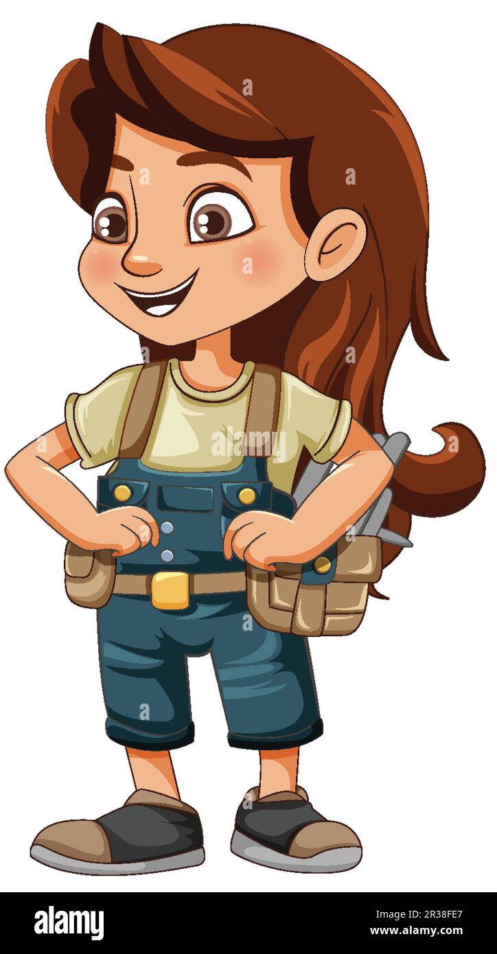 Maintenance girl cartoon character illustration Stock Vector Image ...