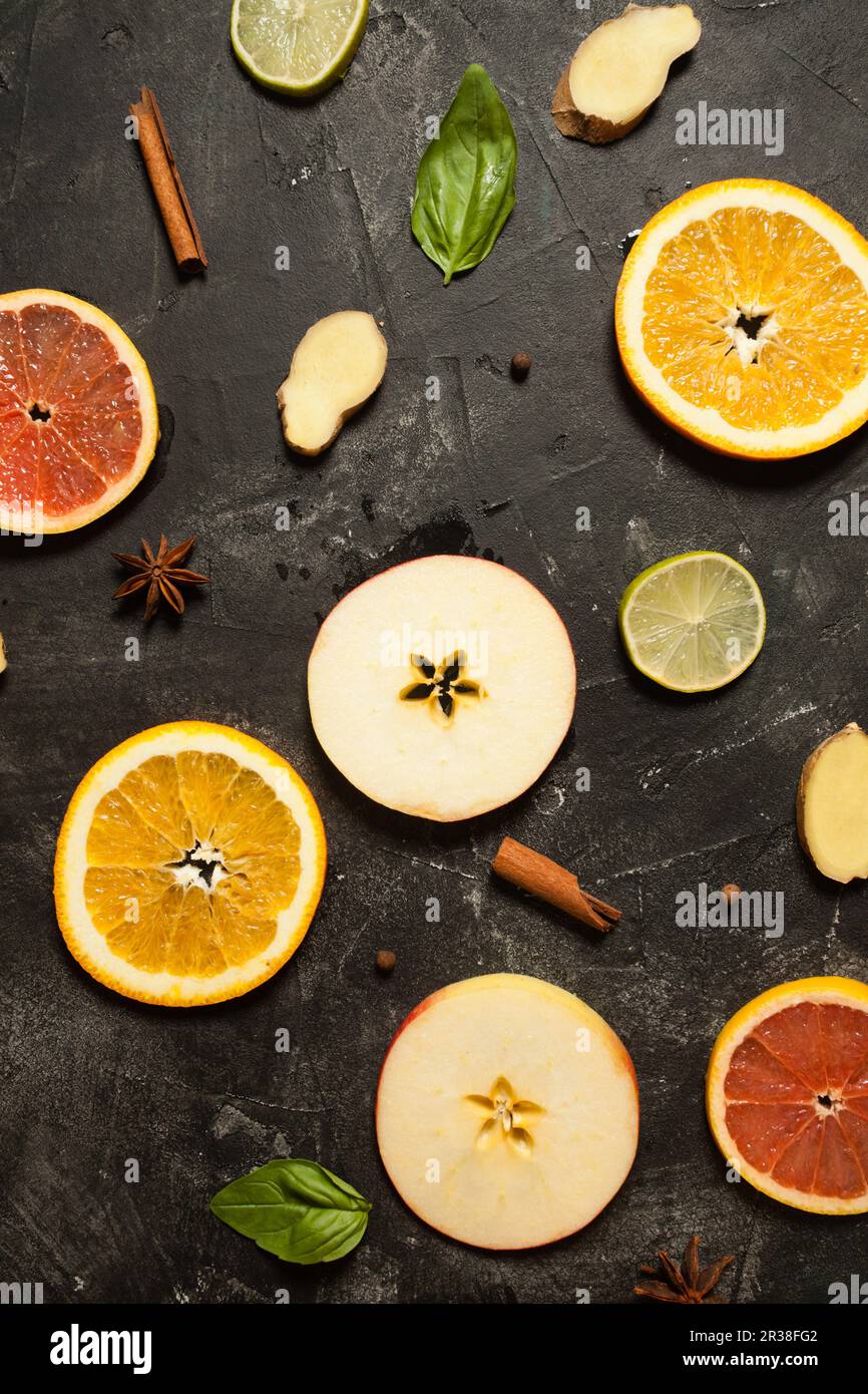 Colorful fruit pattern Stock Photo - Alamy
