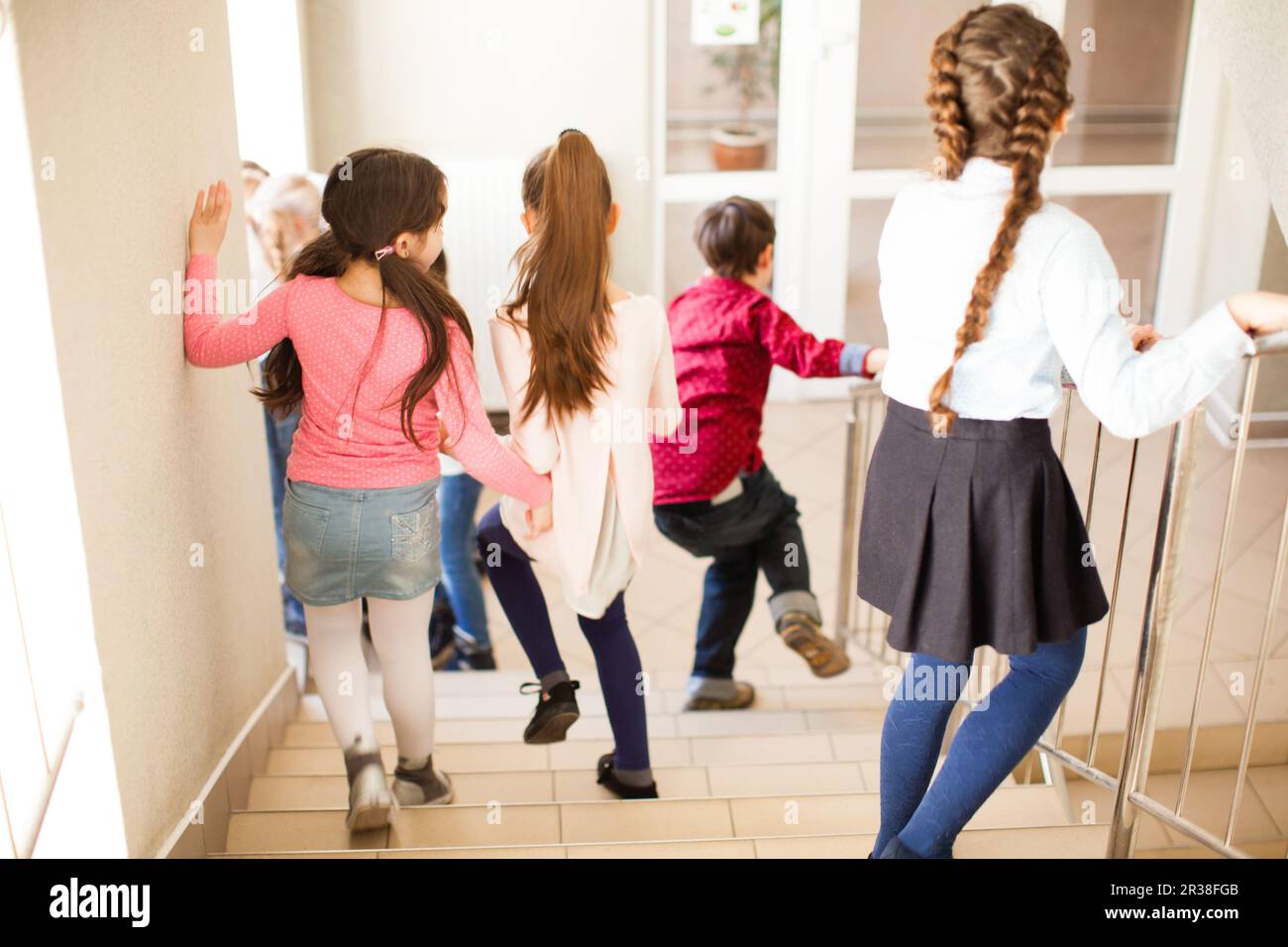 Pupils going on break Stock Photo - Alamy