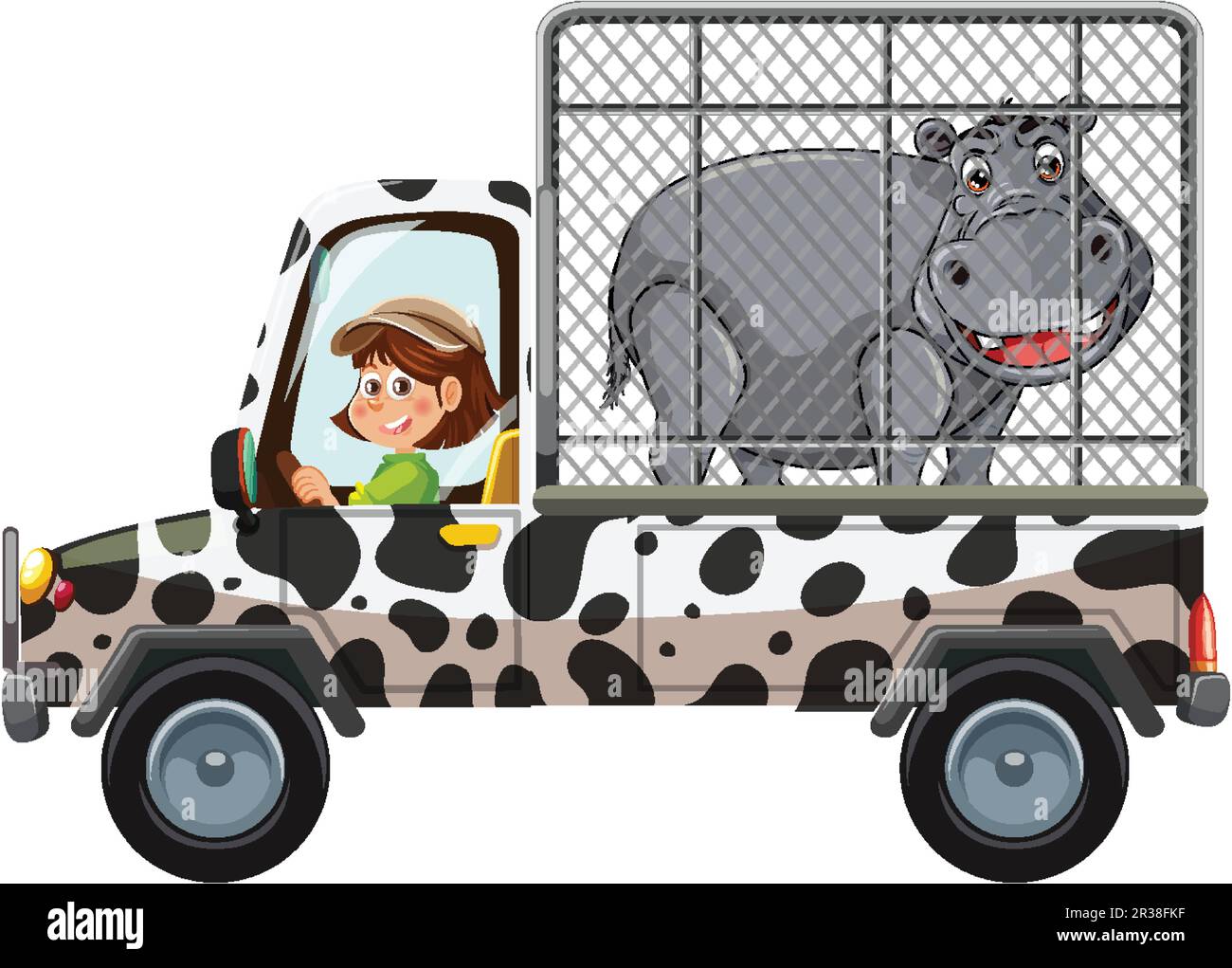 Zoo staff deliver animal to the zoo illustration Stock Vector Image ...