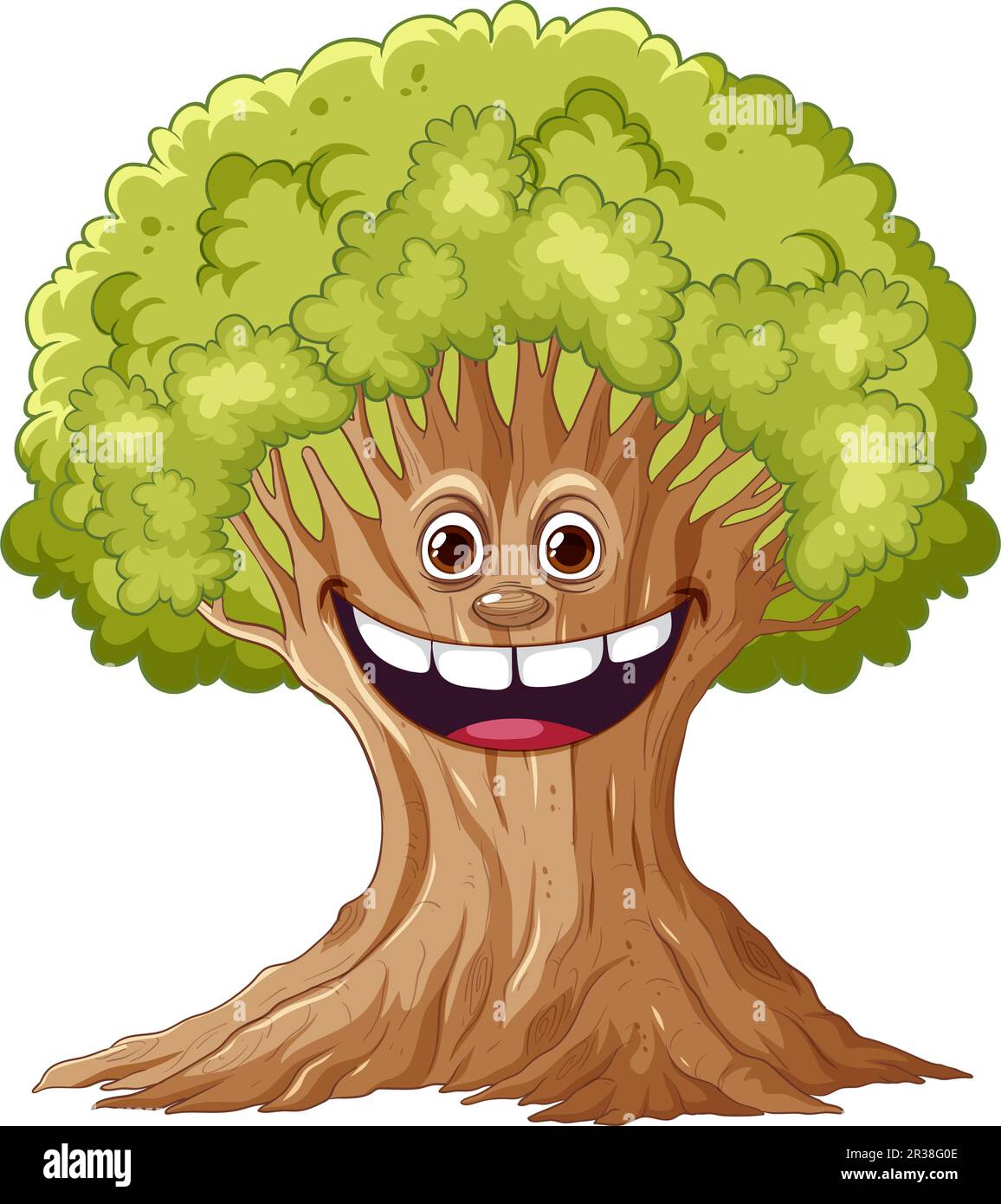 Smiley happy tree cartoon illustration Stock Vector Image & Art - Alamy