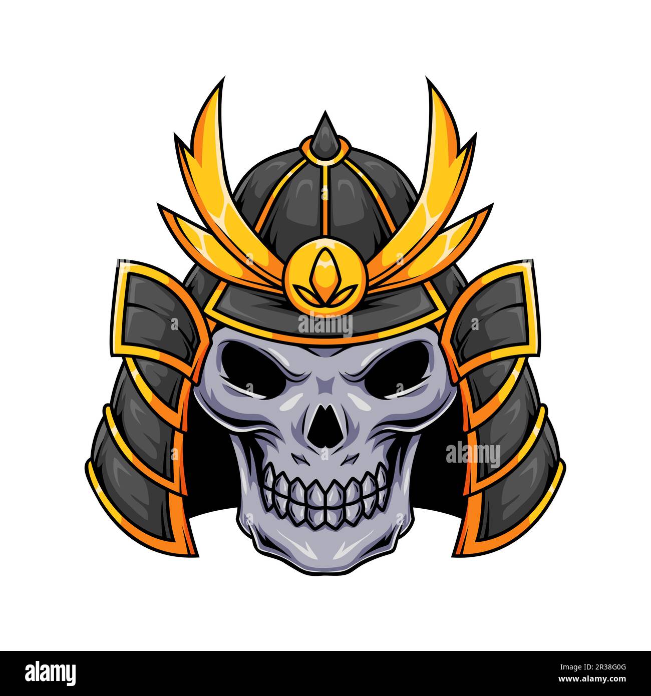 Samurai Helmet Vector Skull