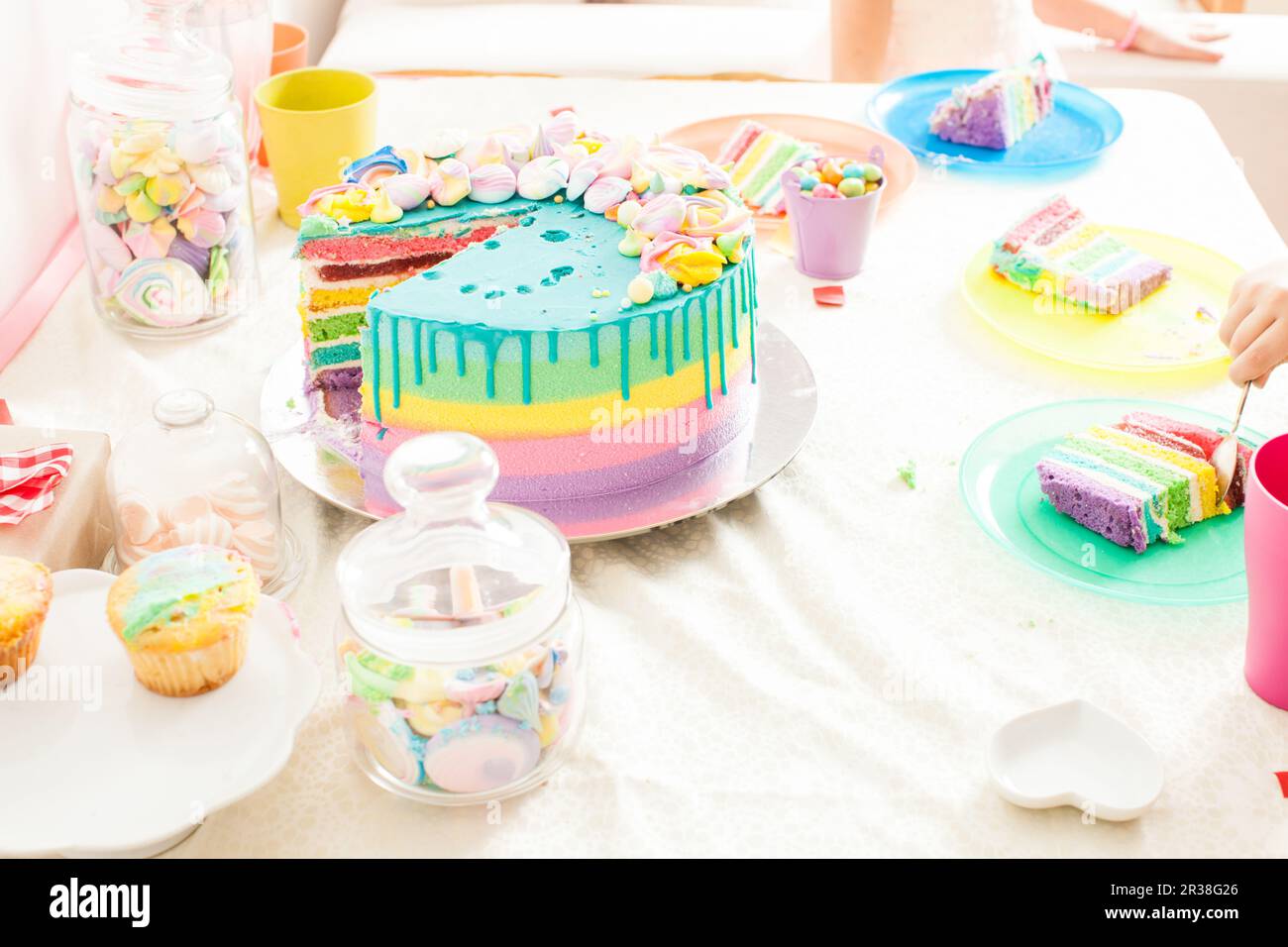 Birthday table with birthday sweets Stock Photo - Alamy