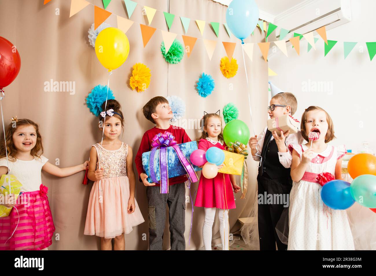 Celebration of the kids birthday party Stock Photo - Alamy