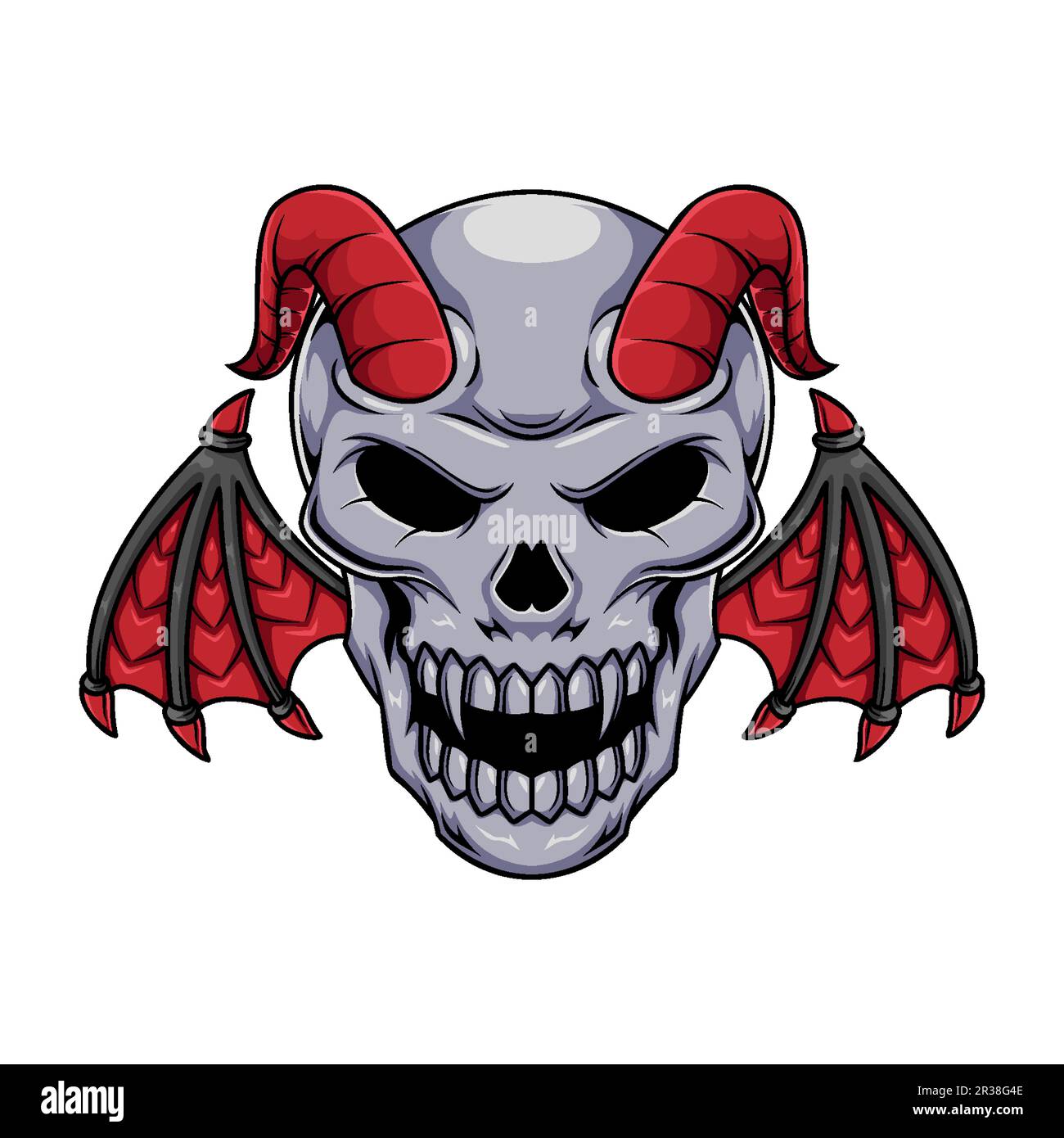 Human Skull With Devil Horns