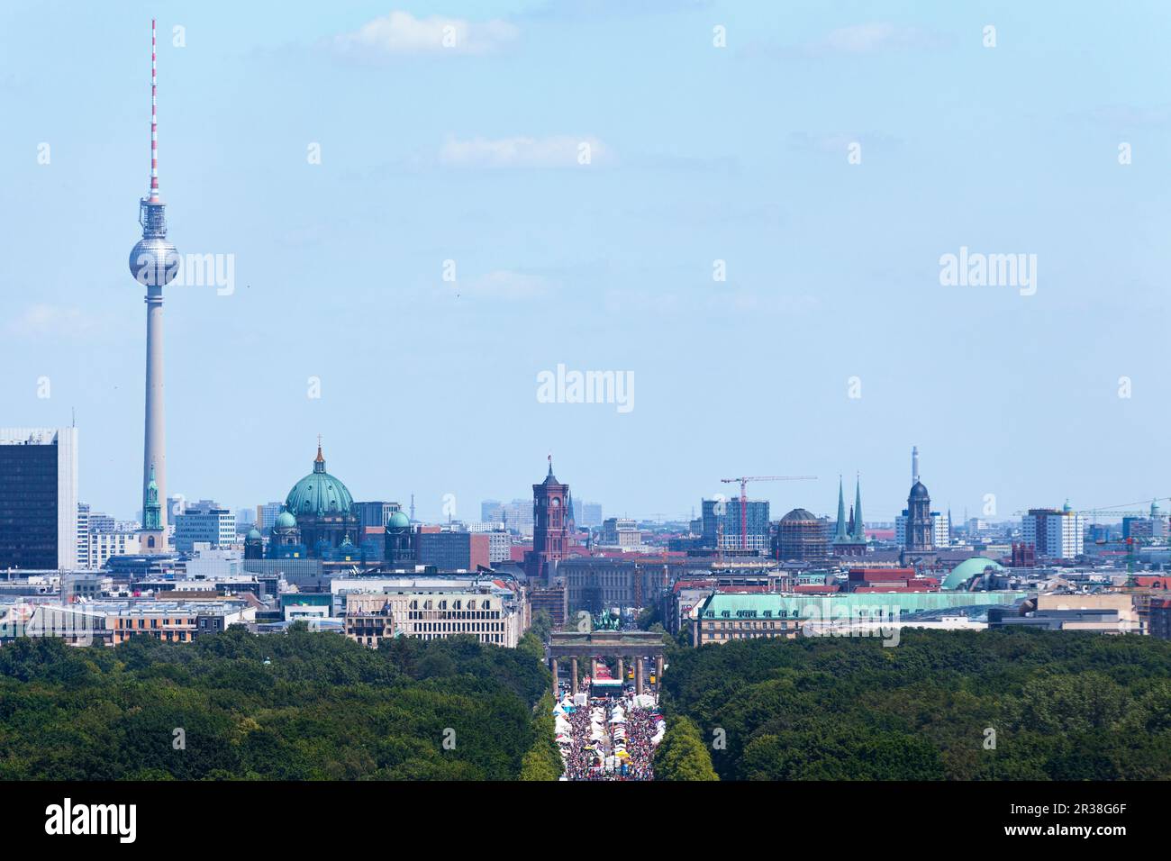 Berlin, Germany - June 02 2019: Berlin Mitte landmarks from left to ...