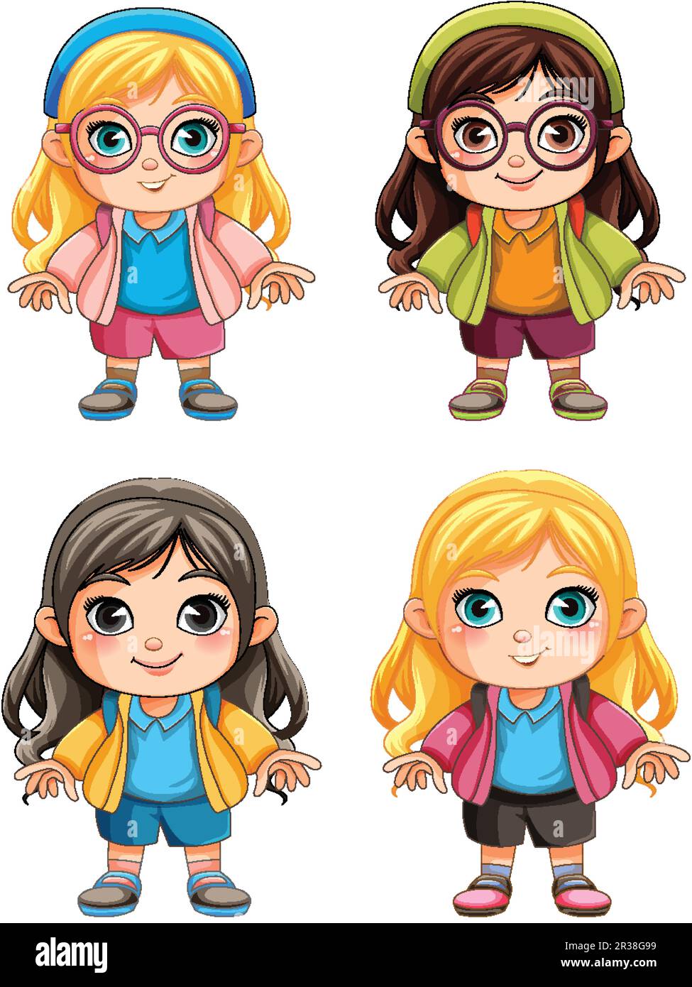 Cute girl cartoon character illustration Stock Vector Image & Art - Alamy