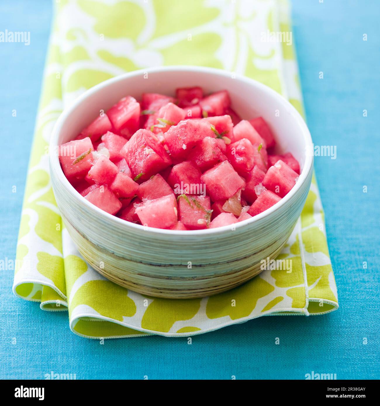 Watermelon salad with lime dressing Stock Photo - Alamy