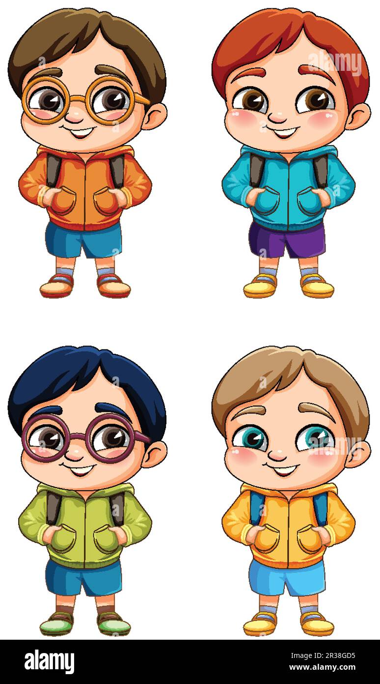 Cute boy cartoon character illustration Stock Vector Image & Art - Alamy