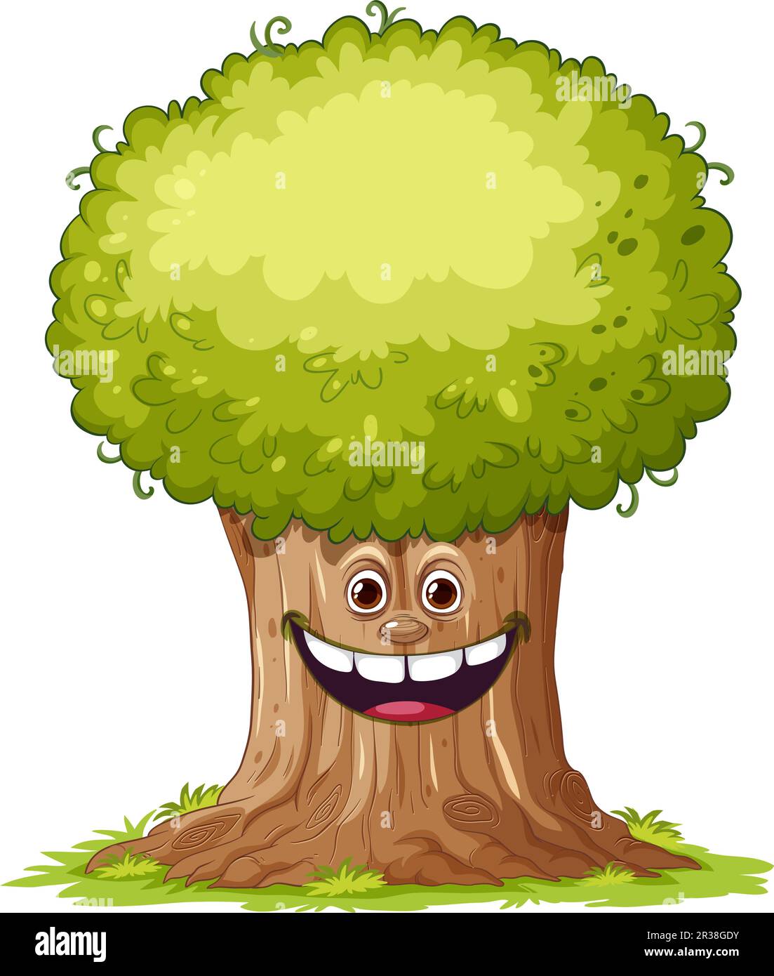 Smiley happy tree cartoon illustration Stock Vector Image & Art - Alamy