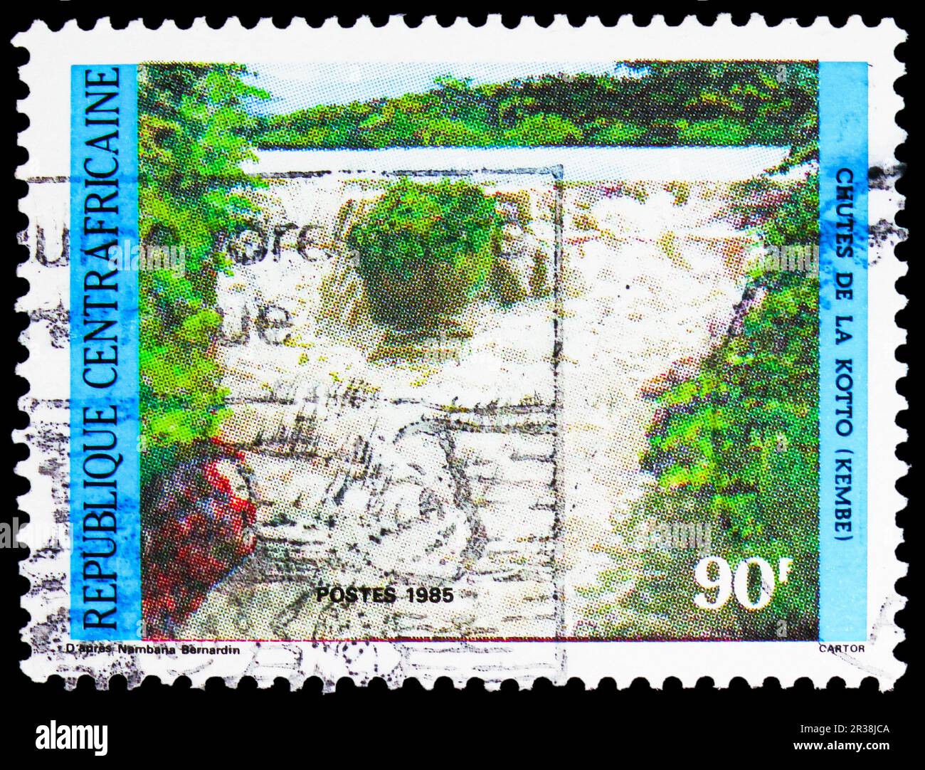 MOSCOW, RUSSIA - MAY 18, 2023: Postage stamp printed in Central African ...