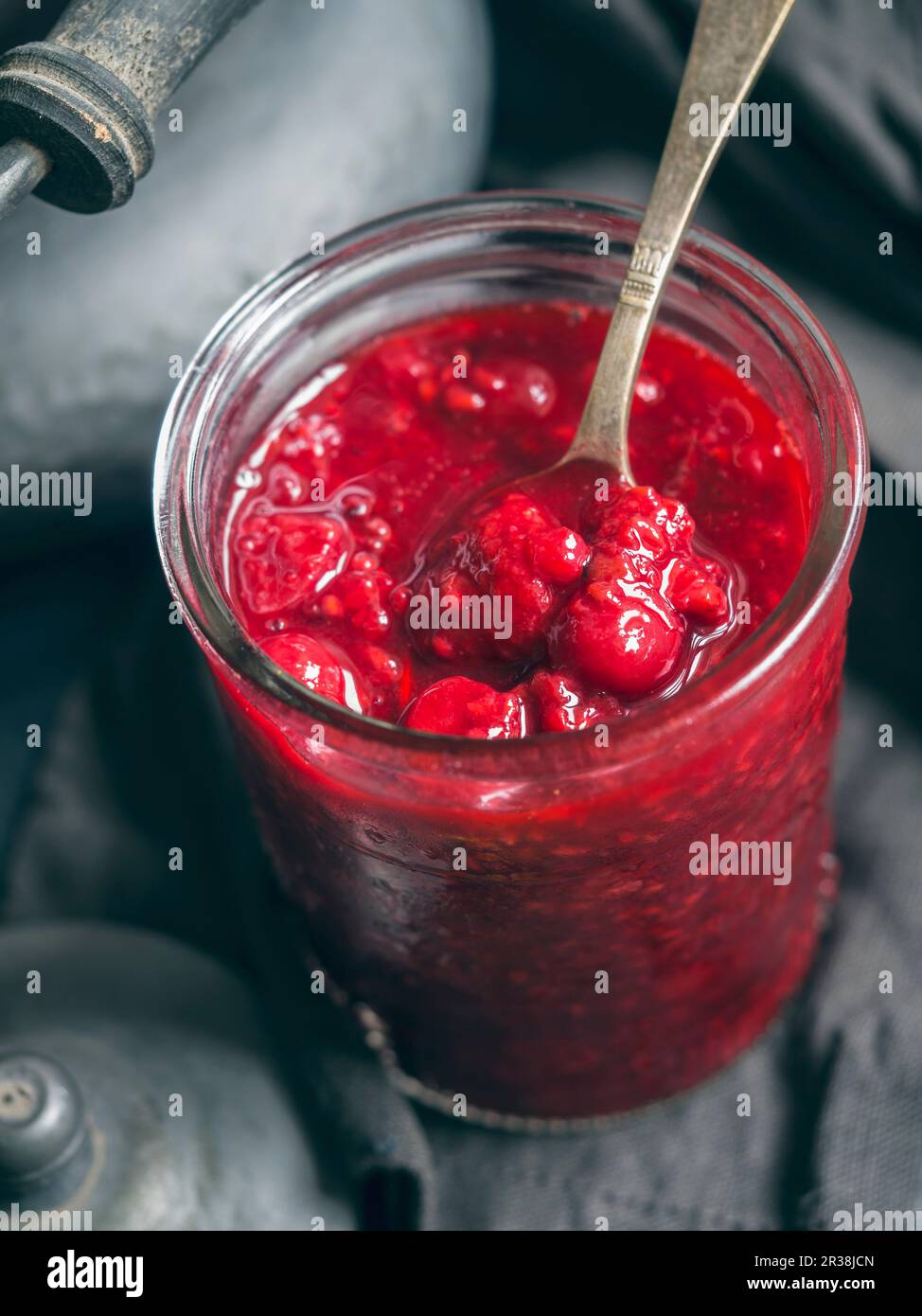 Homemade red berries jam Stock Photo - Alamy
