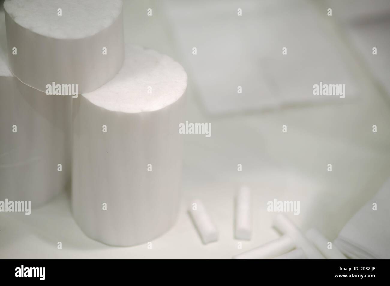 Medical bandages, cotton wool and tampons for wound dressing Stock ...