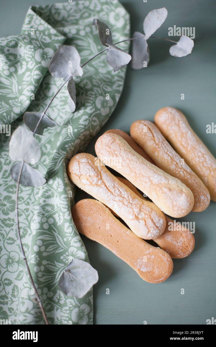 Homemade sponge biscuits Stock Photo - Alamy