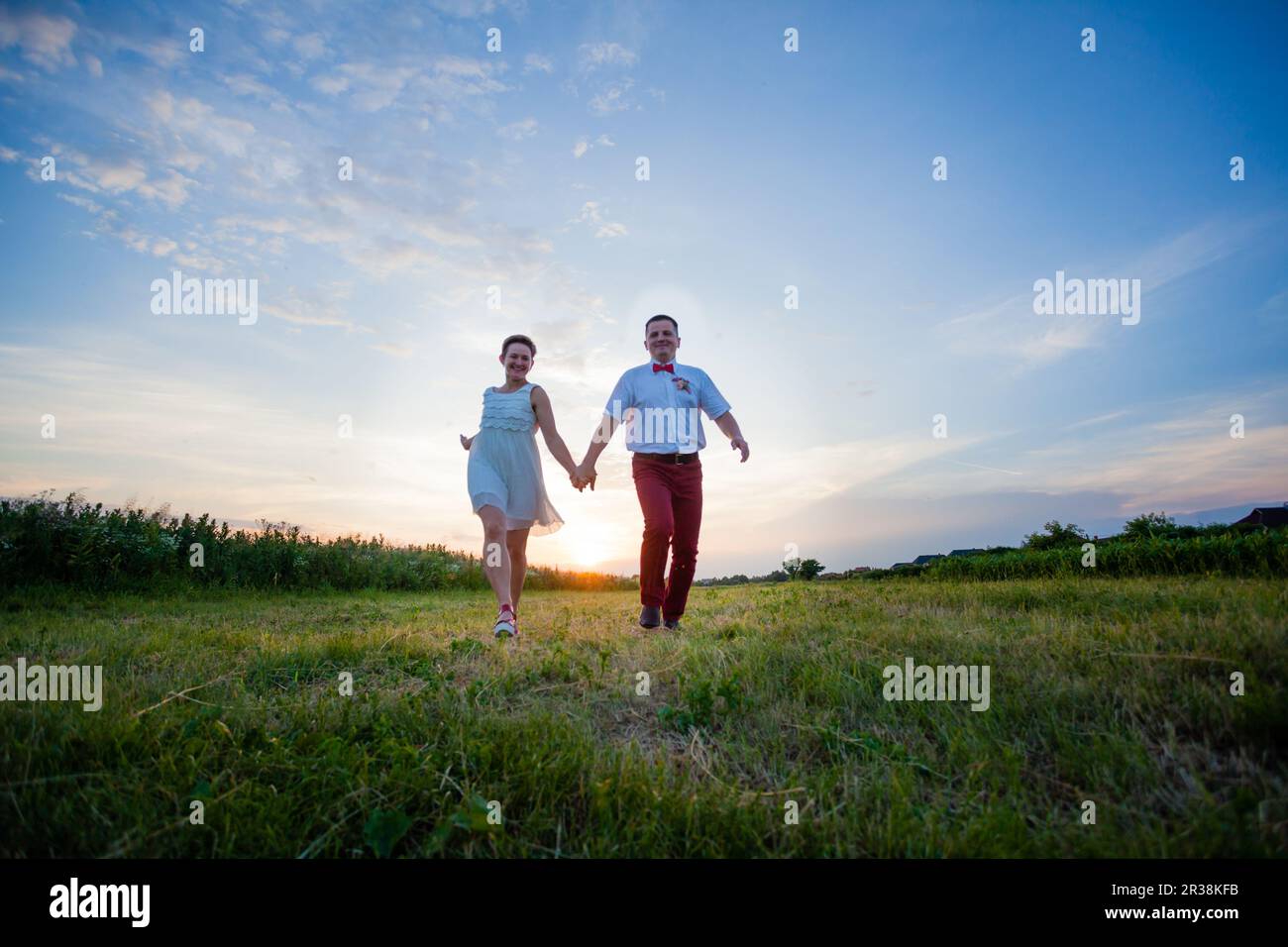Nature romantic couple in the summer outdoors Stock Photo - Alamy