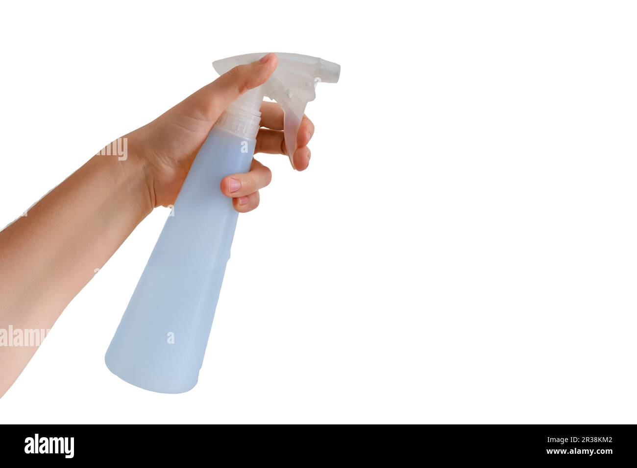 Women s hands spray a houseplant from a pulverizer, close-up, isolated ...