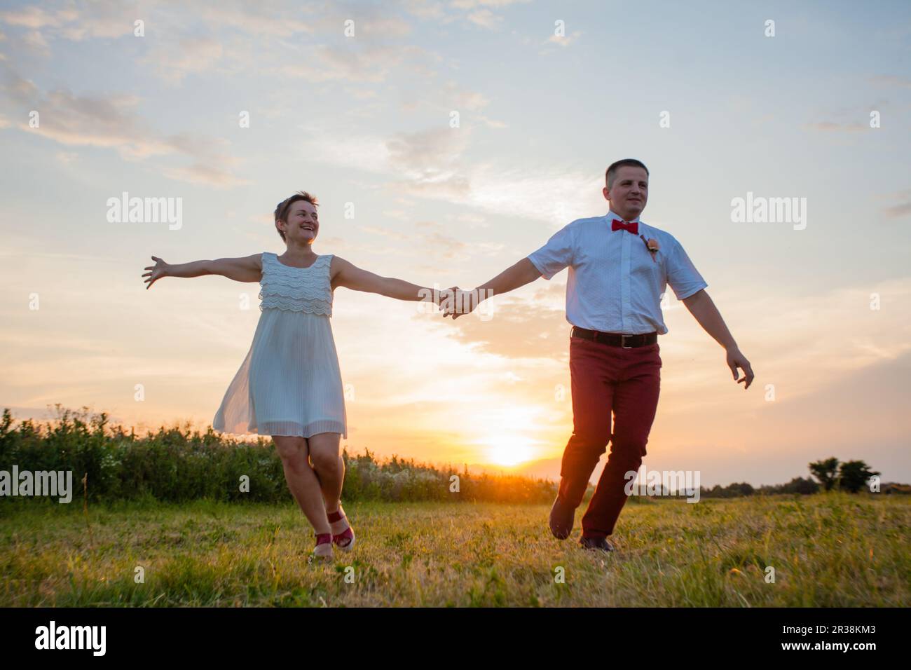 Nature romantic couple in the summer outdoors Stock Photo - Alamy