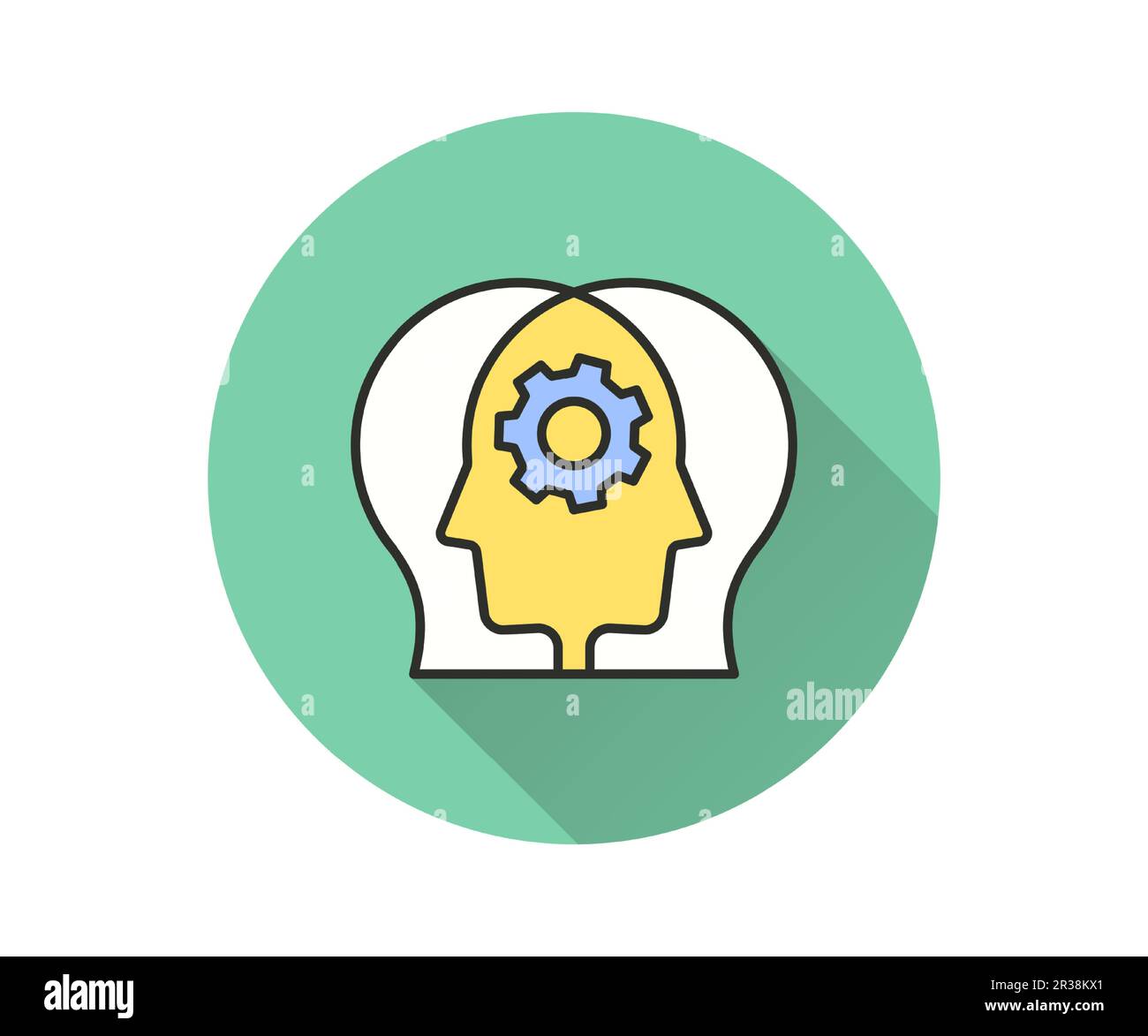 Psychologist session icon. Simple illustration with long shadow for ...
