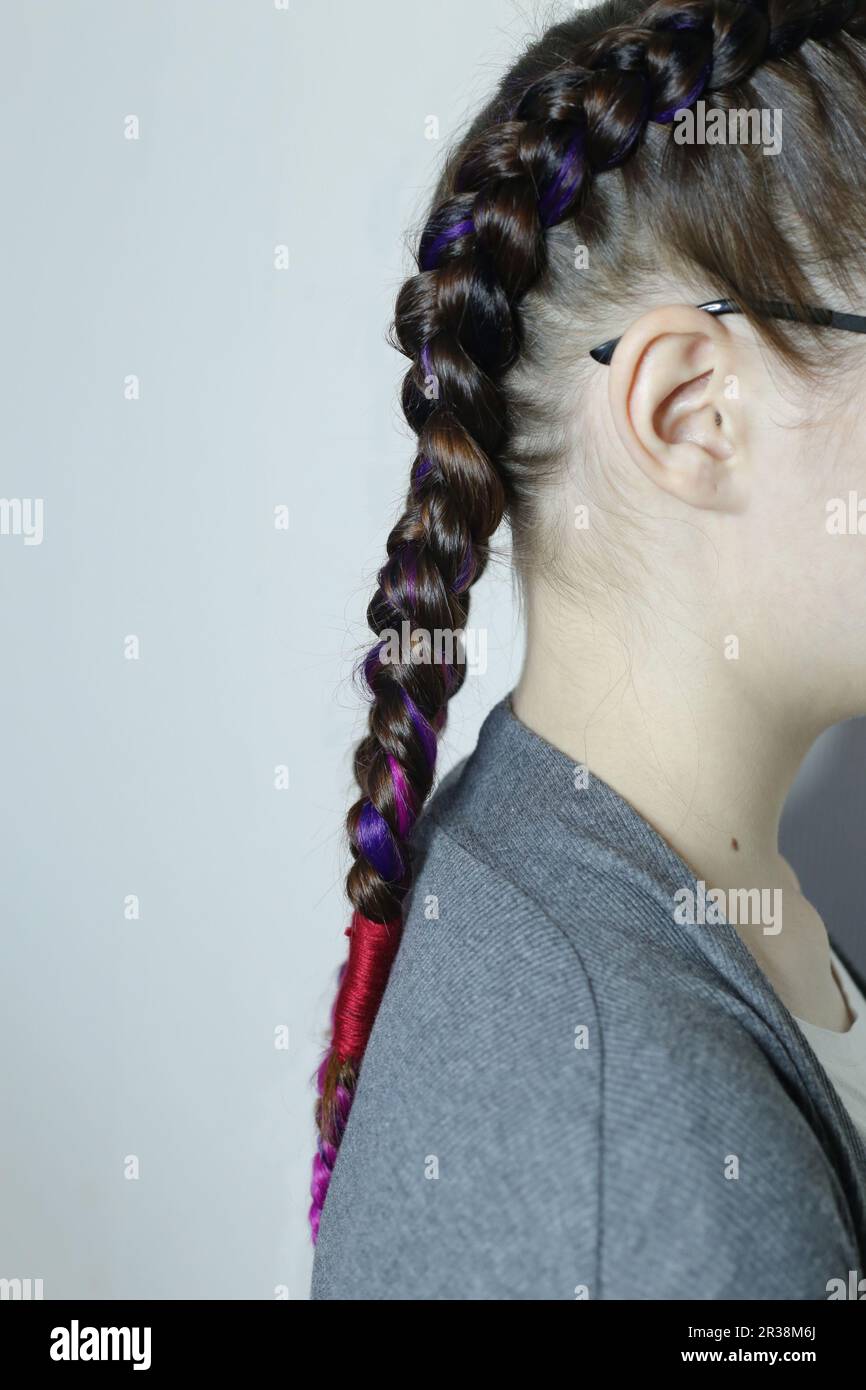 Hairstyle two braids hi-res stock photography and images - Alamy