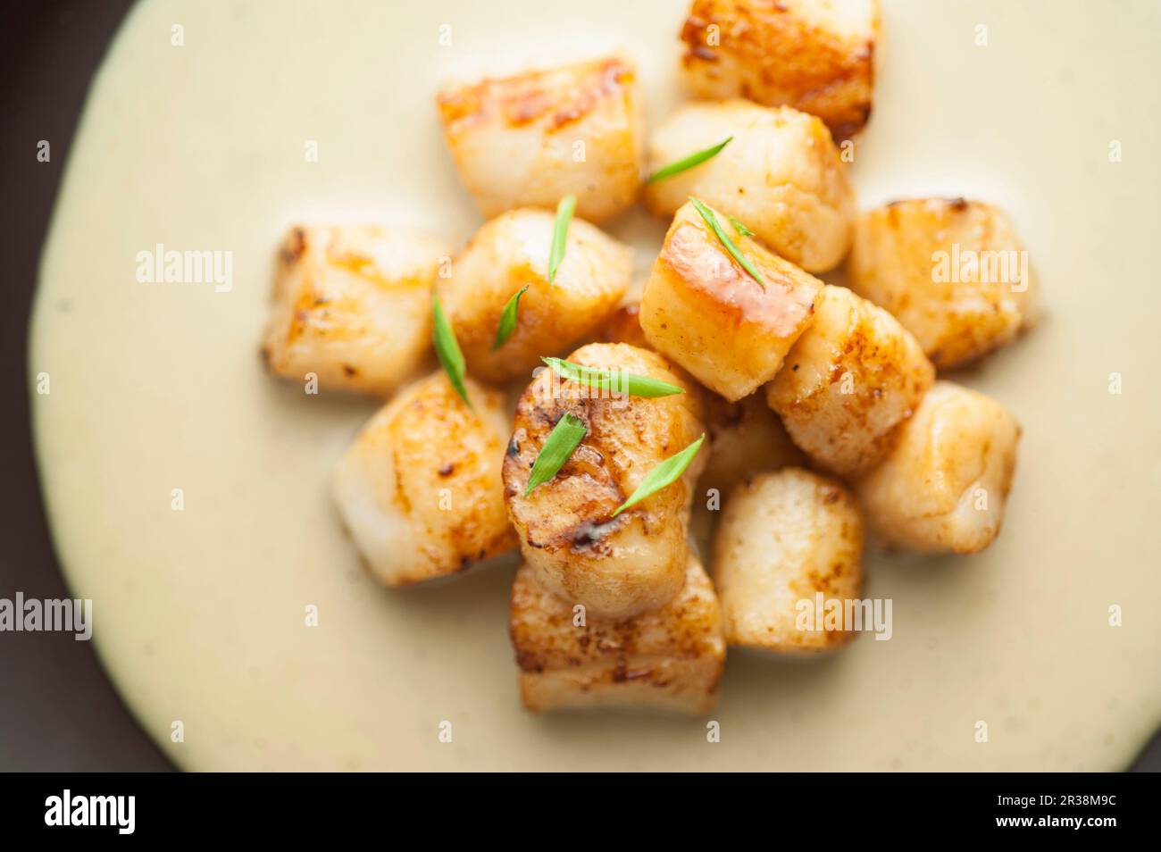 Bay Scallops With Mussels Sauce Stock Photo - Alamy