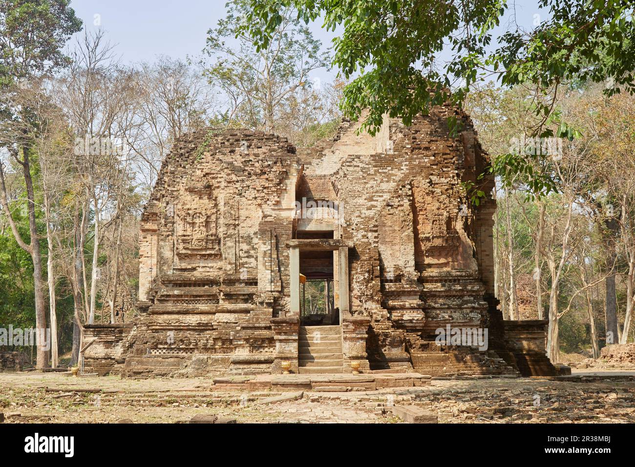 The pre-Angkorian ruins of Sambor Prei Kuk in Cambodia demonstrate the ...