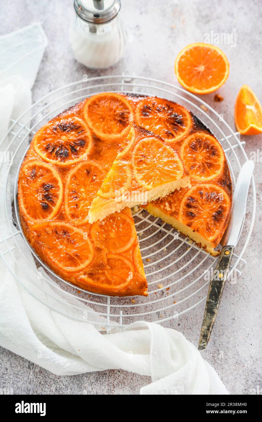 Inverted orange cake Stock Photo - Alamy