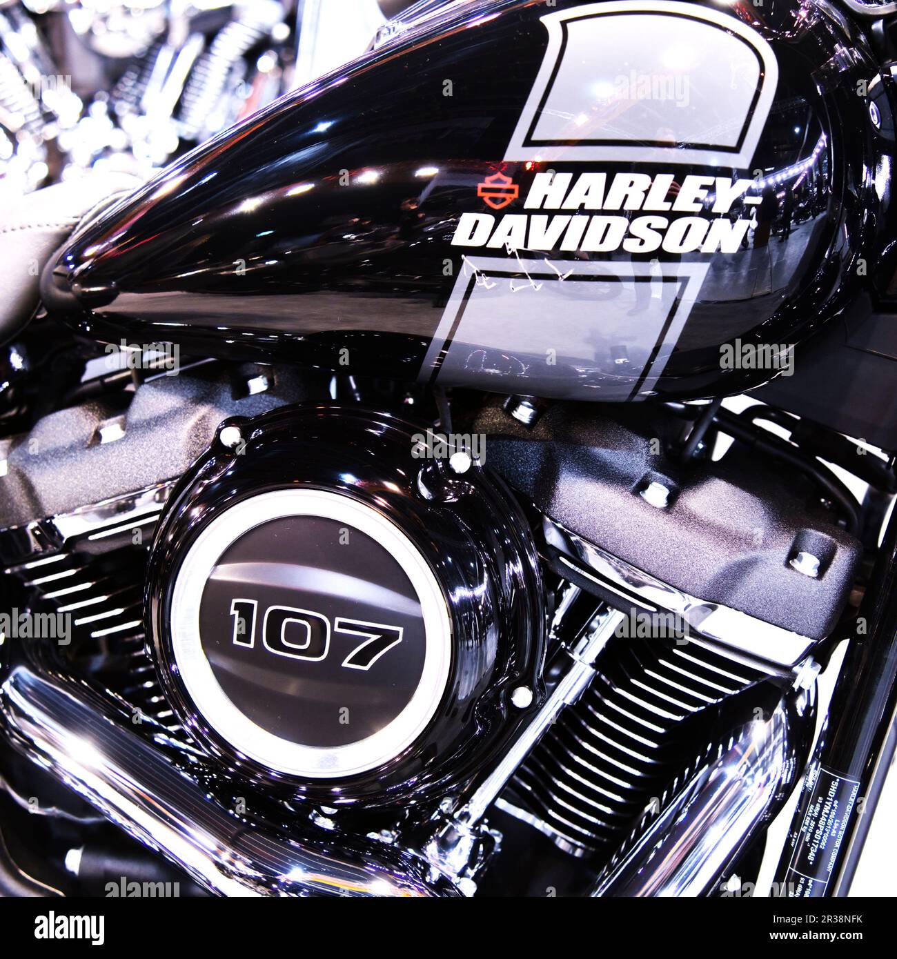 Braunschweig, Germany, Februara 25, 2023: Glossy engine block and ...