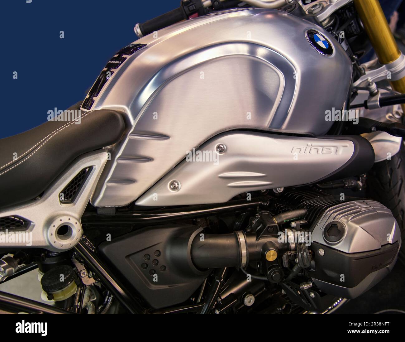 Braunschweig, Germany, Februara 25, 2023: BMW R ninet motorcycle, view ...