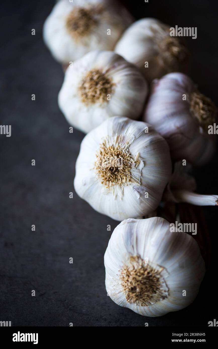 Braid of garlic Stock Photo - Alamy