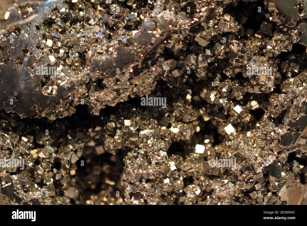 pyrite mineral background as very nice golden texture Stock Photo - Alamy