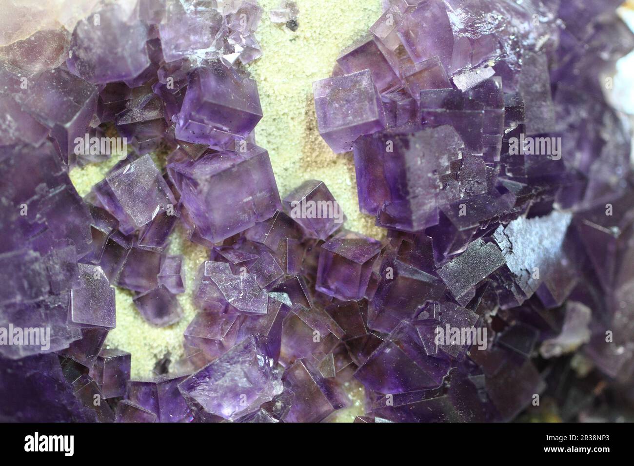 violet fluorite cubes as natural mineral background Stock Photo - Alamy