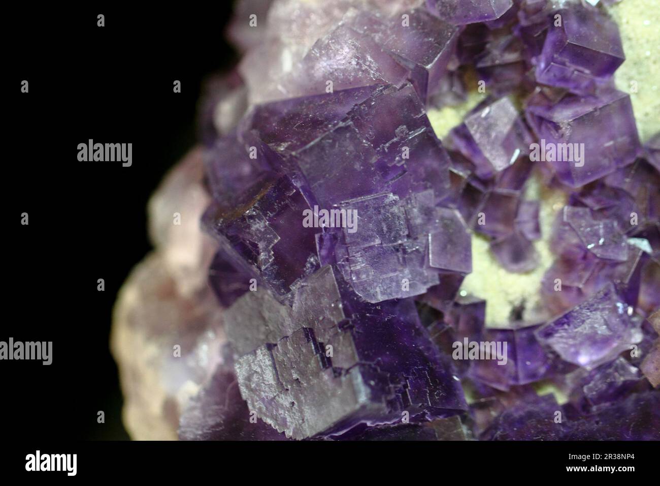 violet fluorite cubes as natural mineral background Stock Photo - Alamy