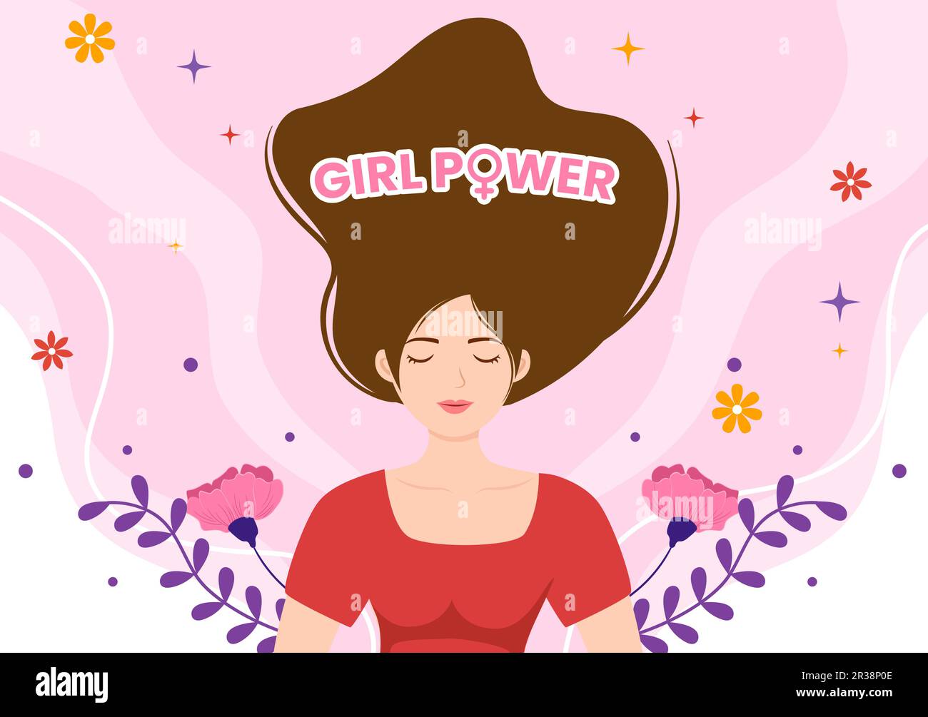 Girl Power Vector Illustration to Show Women Can Also Be Stronger and ...