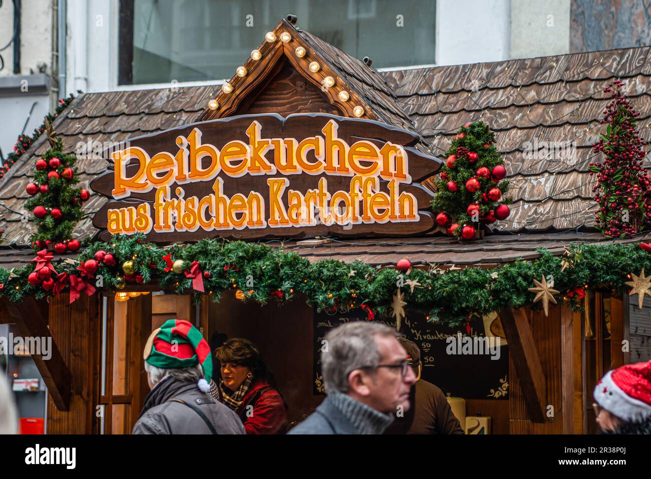 Koblenz Germany 17.12.2022 imbiss selling food potato pancakes made ...