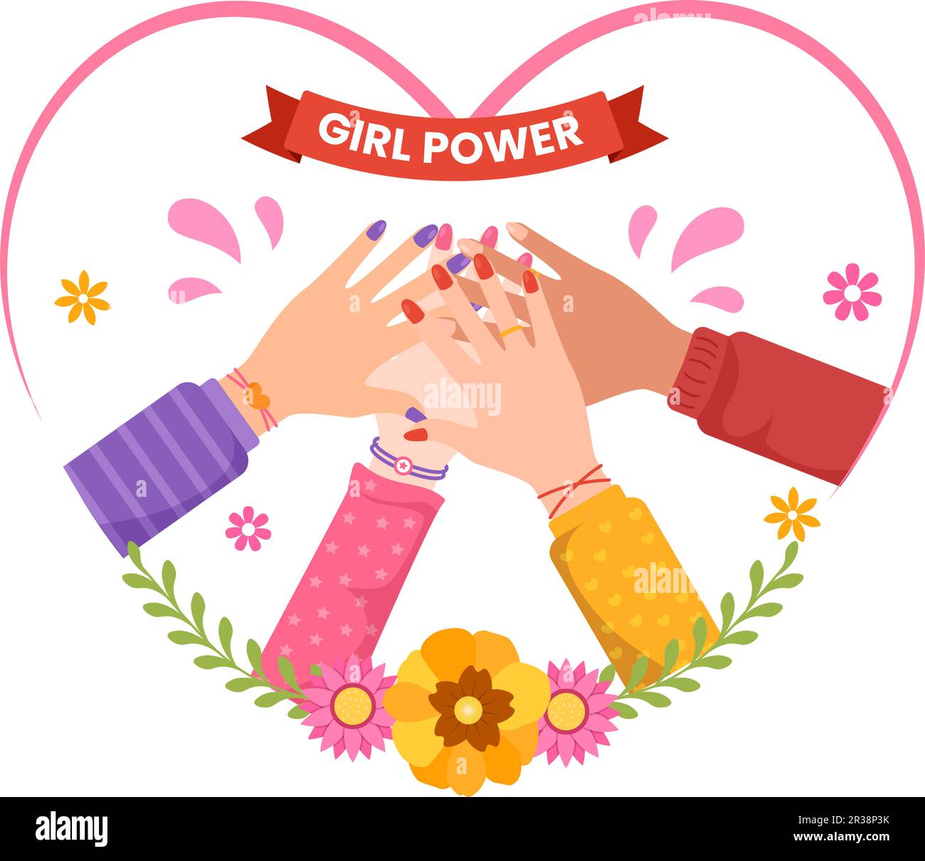 Girl Power Vector Illustration to Show Women Can Also Be Stronger and ...