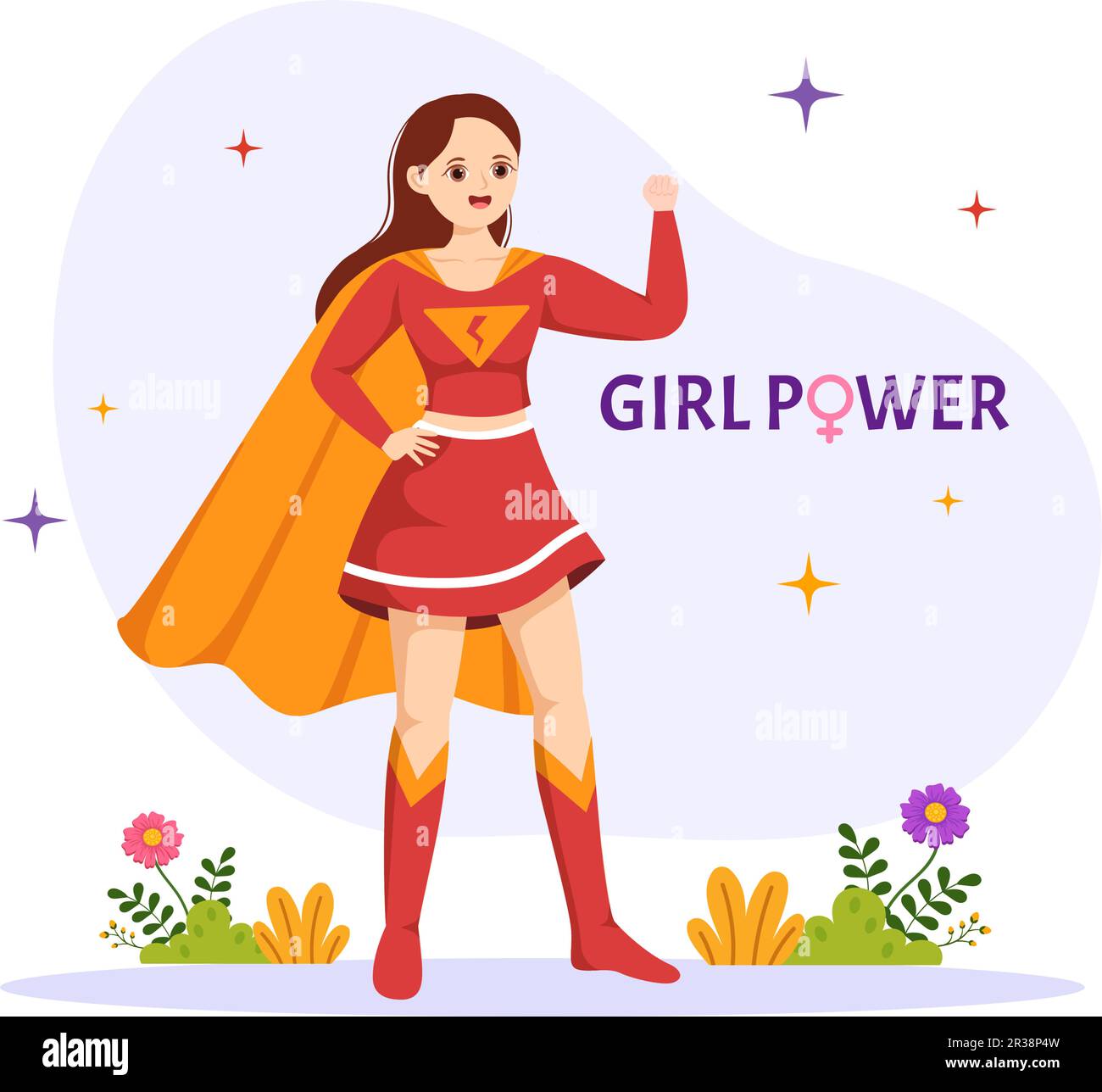 Girl Power Vector Illustration to Show Women Can Also Be Stronger and ...