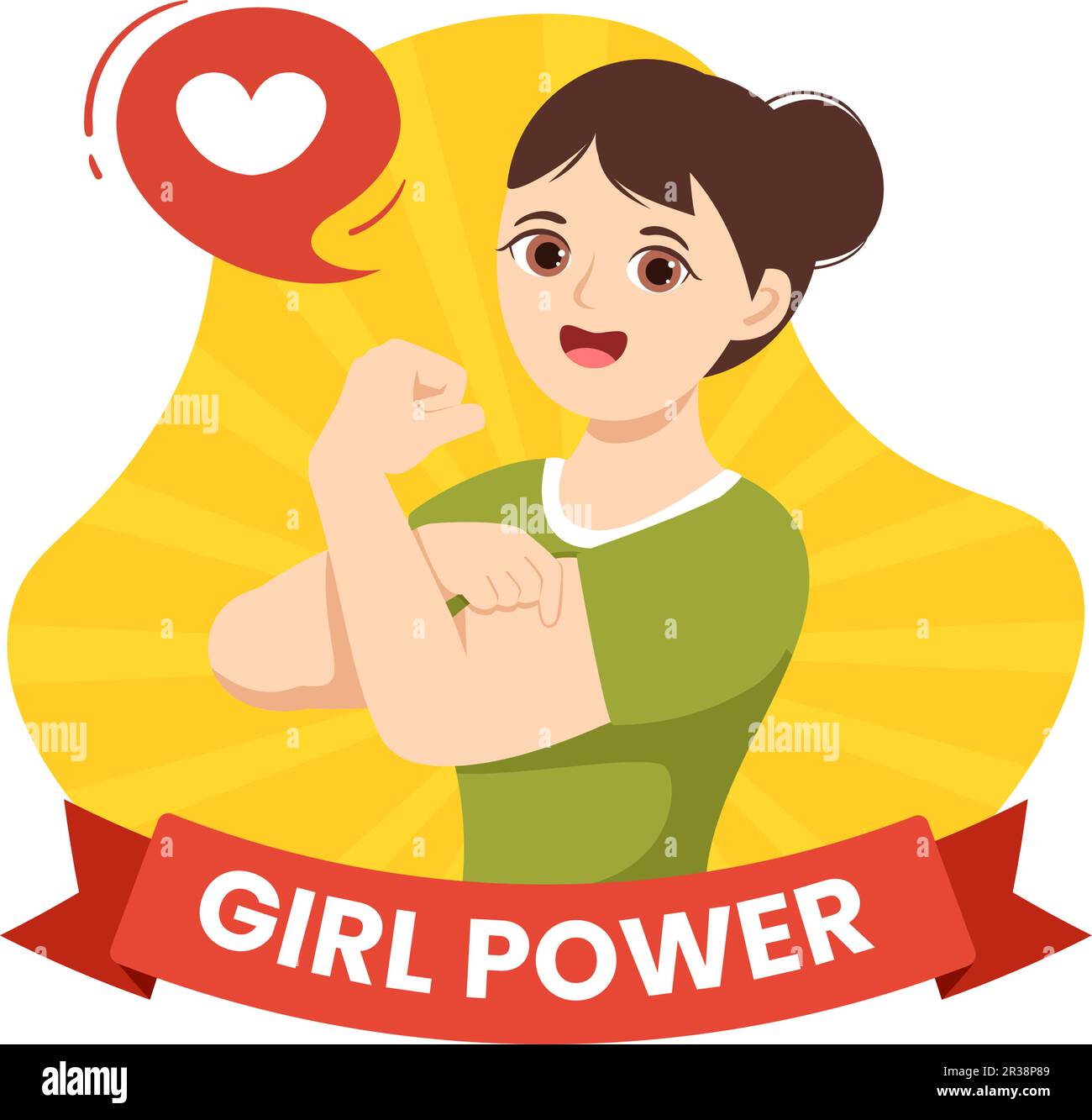 Girl Power Vector Illustration to Show Women Can Also Be Stronger and ...