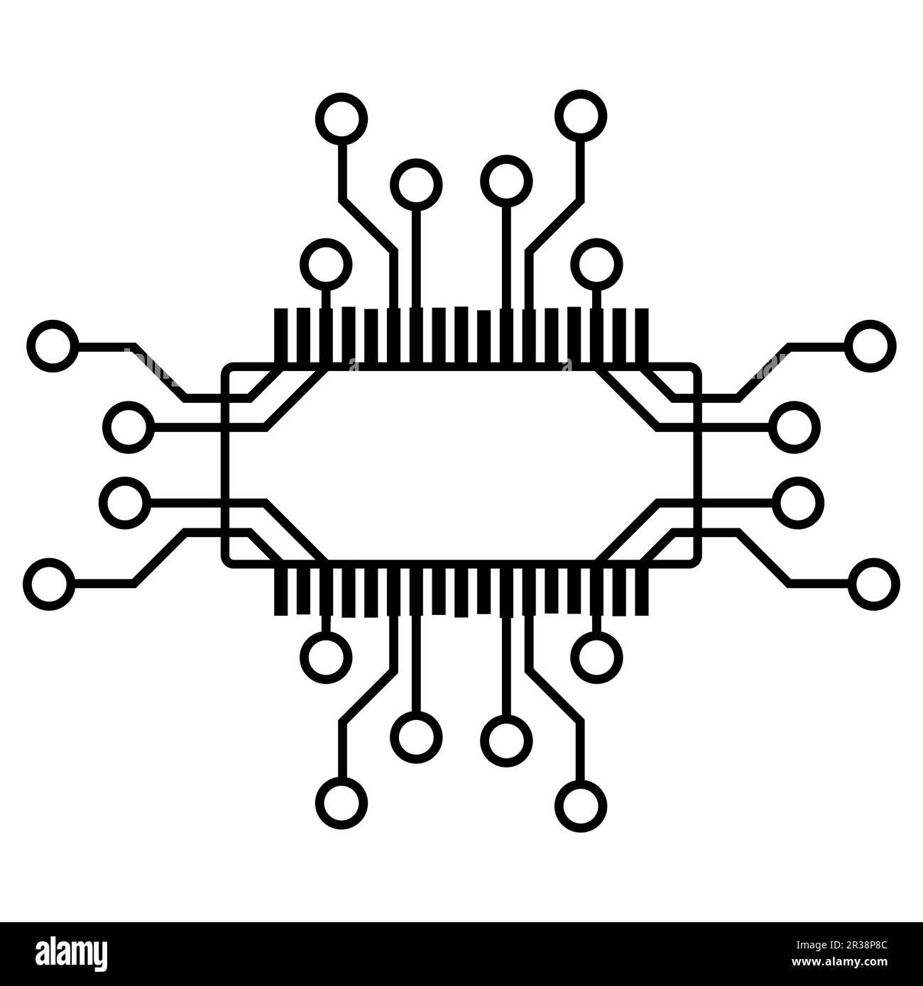 Silhouette of simple schematic chip or component for microcircuits ...