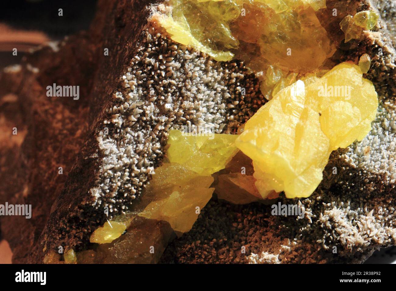 yellow sulphur mineral as very nice natural background Stock Photo - Alamy