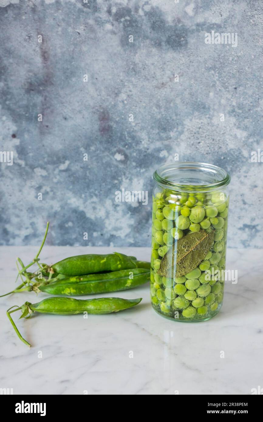 Pickled green peas Stock Photo - Alamy