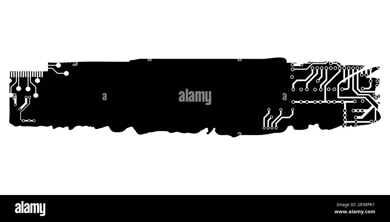 Rectangular design element silhouette in tech style isolated on white ...