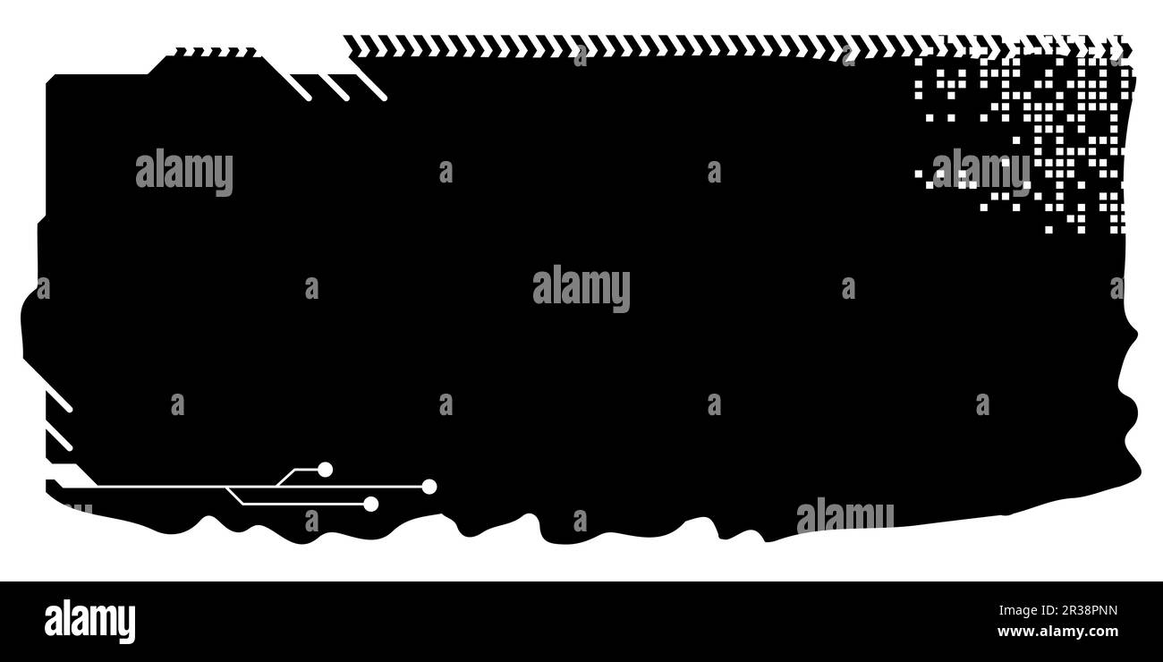 Rectangular design clipart in tech style isolated on white. Short tech ...