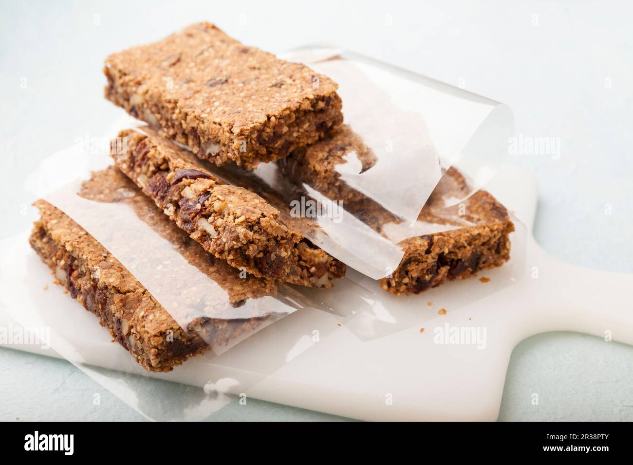 Homemade cereal bars wrapped in paper Stock Photo - Alamy
