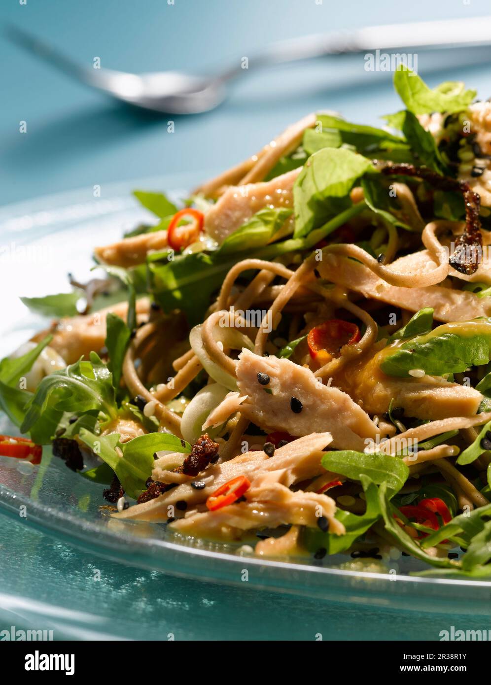 Soba noodles with smoked tuna and rocket Stock Photo - Alamy