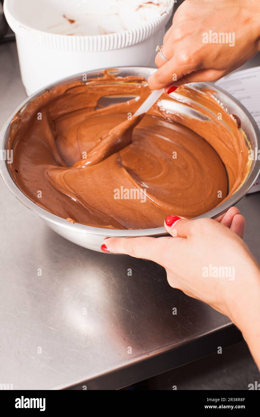 Close up melted chocolate mixing hi-res stock photography and images ...