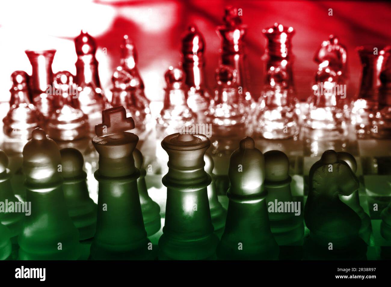 glass chess set as very nice game background Stock Photo - Alamy