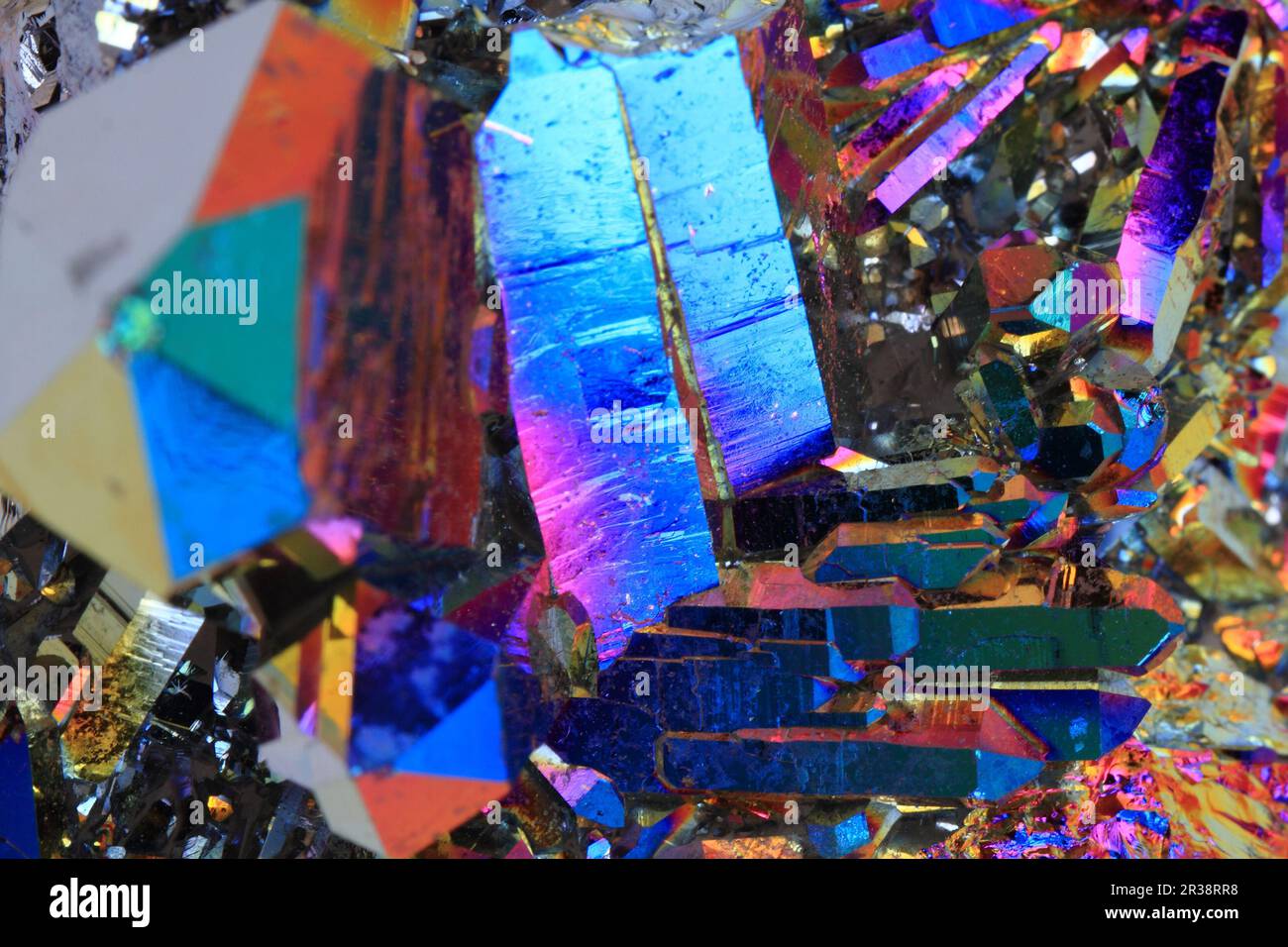 crystal with metal rainbow surface as nice background Stock Photo - Alamy