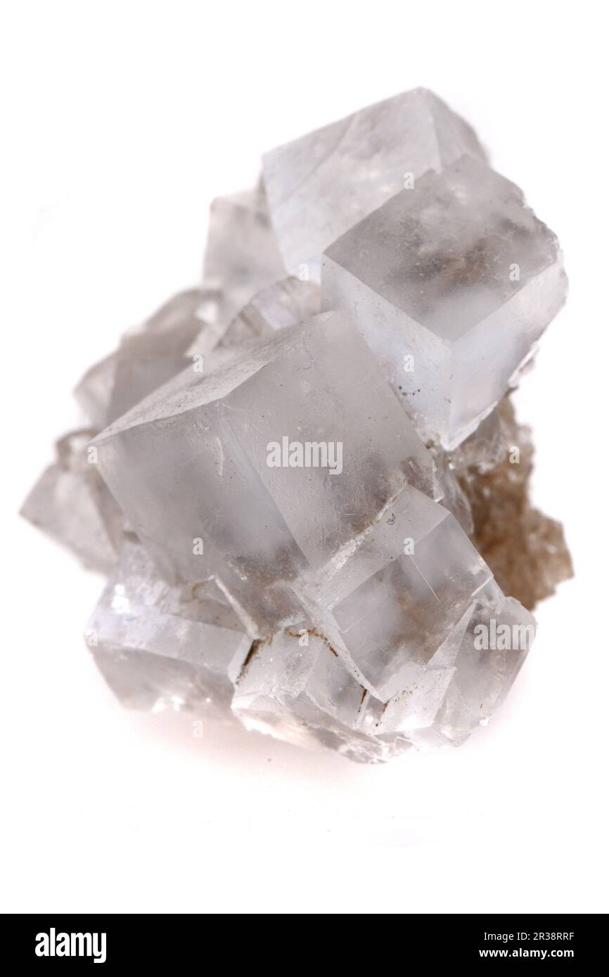 halite salt cubes isolated on the white background Stock Photo - Alamy