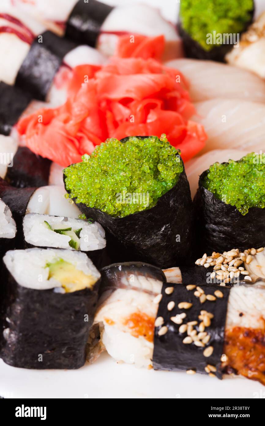 Sushi set rolls assortment traditional hi-res stock photography and ...